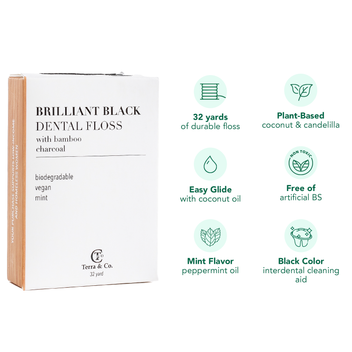 Brilliant Black® Floss – Whitens Between Teeth Naturally | Terra & Co.