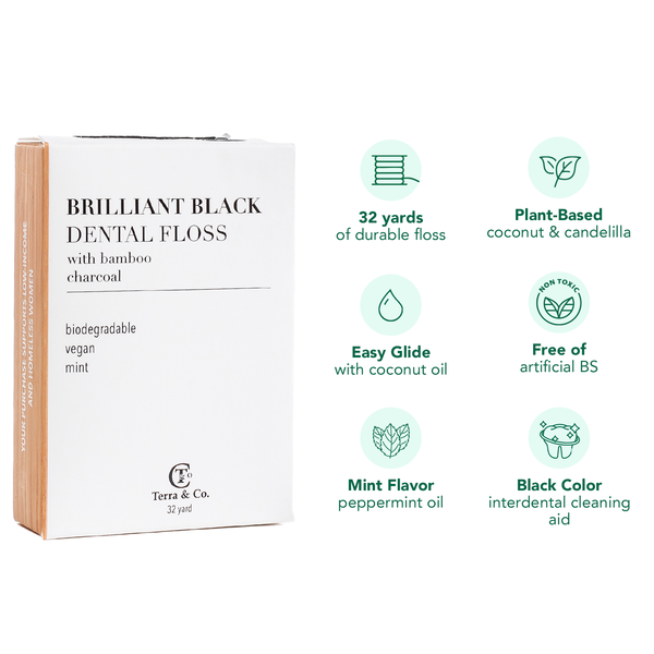Brilliant Black® Floss – Whitens Between Teeth Naturally | Terra & Co.